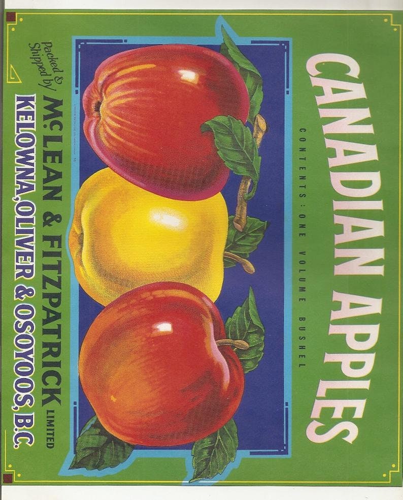 10 Old Different Vintage APPLES Crate Labels - Etsy