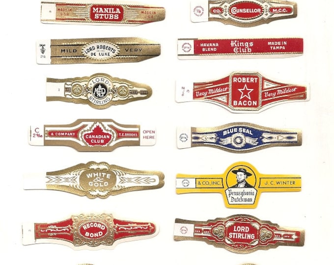 200 CIGAR BANDS Labels New Old Stock Cigar Bands Lithographed in 1920 ...