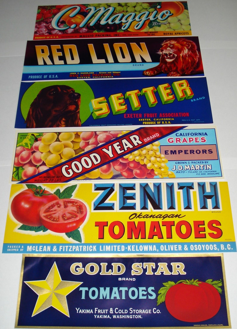 63 Old Vegetable / FRUIT Crate Labels - Etsy