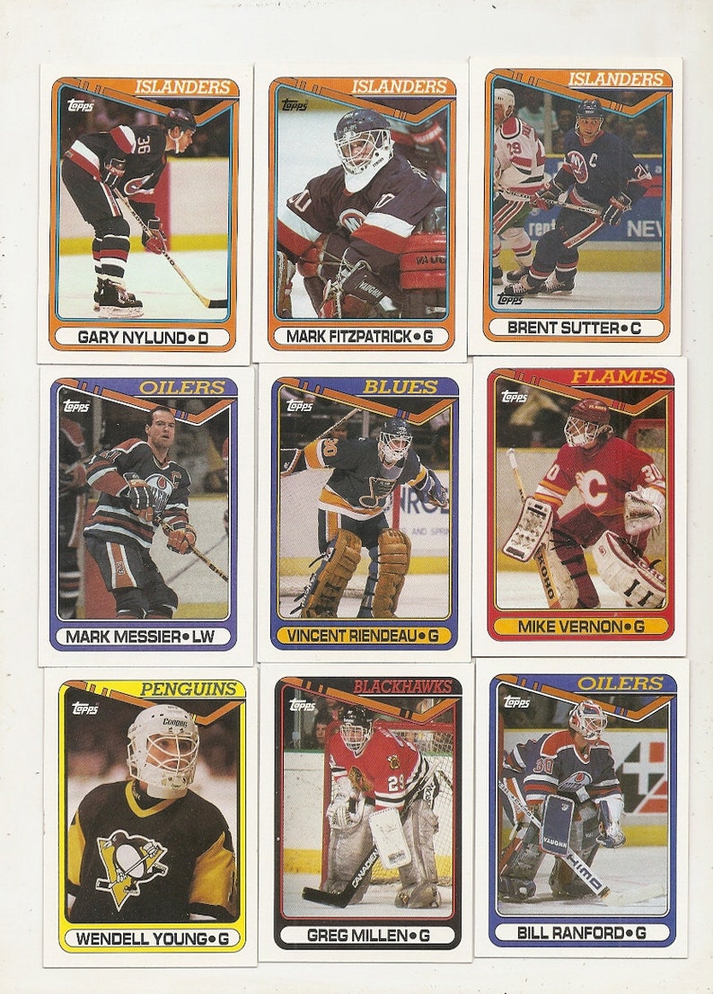 135 Old Vintage 1990 TOPPS Company Hockey Picture Cards - Etsy