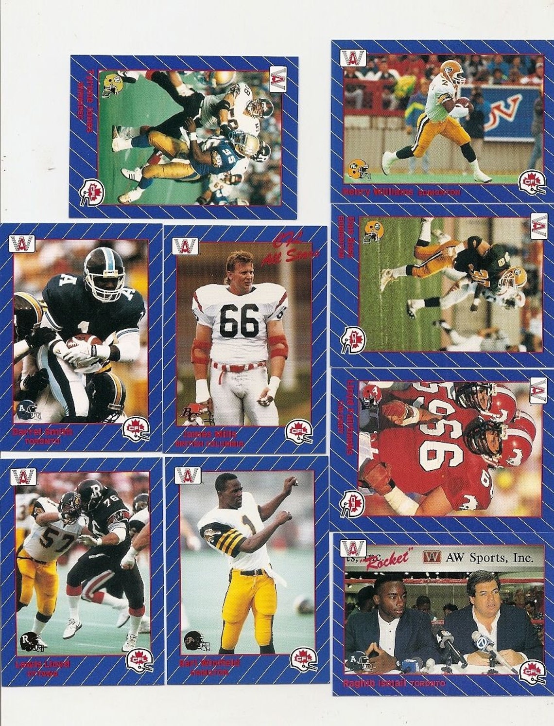 110 Old Vintage 1991 All World CANADIAN FOOTBALL TRADING Cards | Etsy