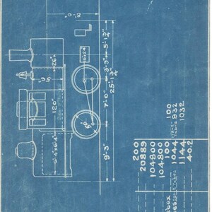 10 Old 1924 Phil. & READING RAILWAY - LOCOMOTIVE Blueprint Drawings (D ...