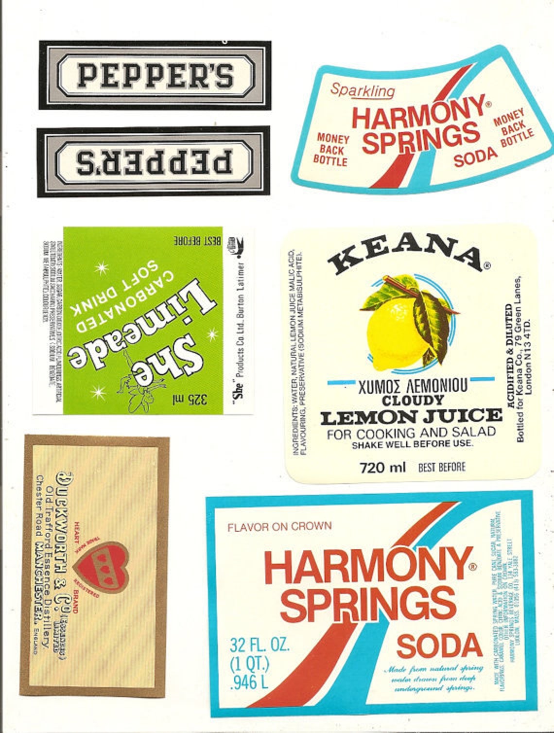 32 different old vintage Soda LABELS PEPPER UP She | Etsy