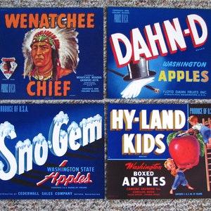 19 Different Old Vintage FRUIT CRATE LABELS Topaz,gee Whiz,sno-gem,top ...