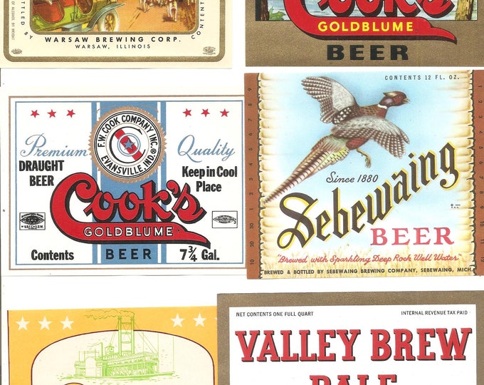 53 VINTAGE Old BEER LABELS - Etsy