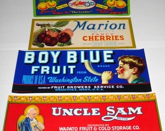10 Old Large Vintage Fruit & VEGETABLE CAN LABELS | Etsy