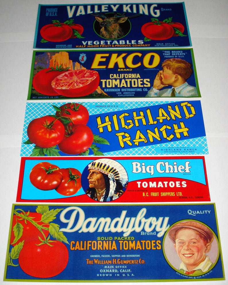 49 Old Vintage TOMATOE Crate Labels - Etsy