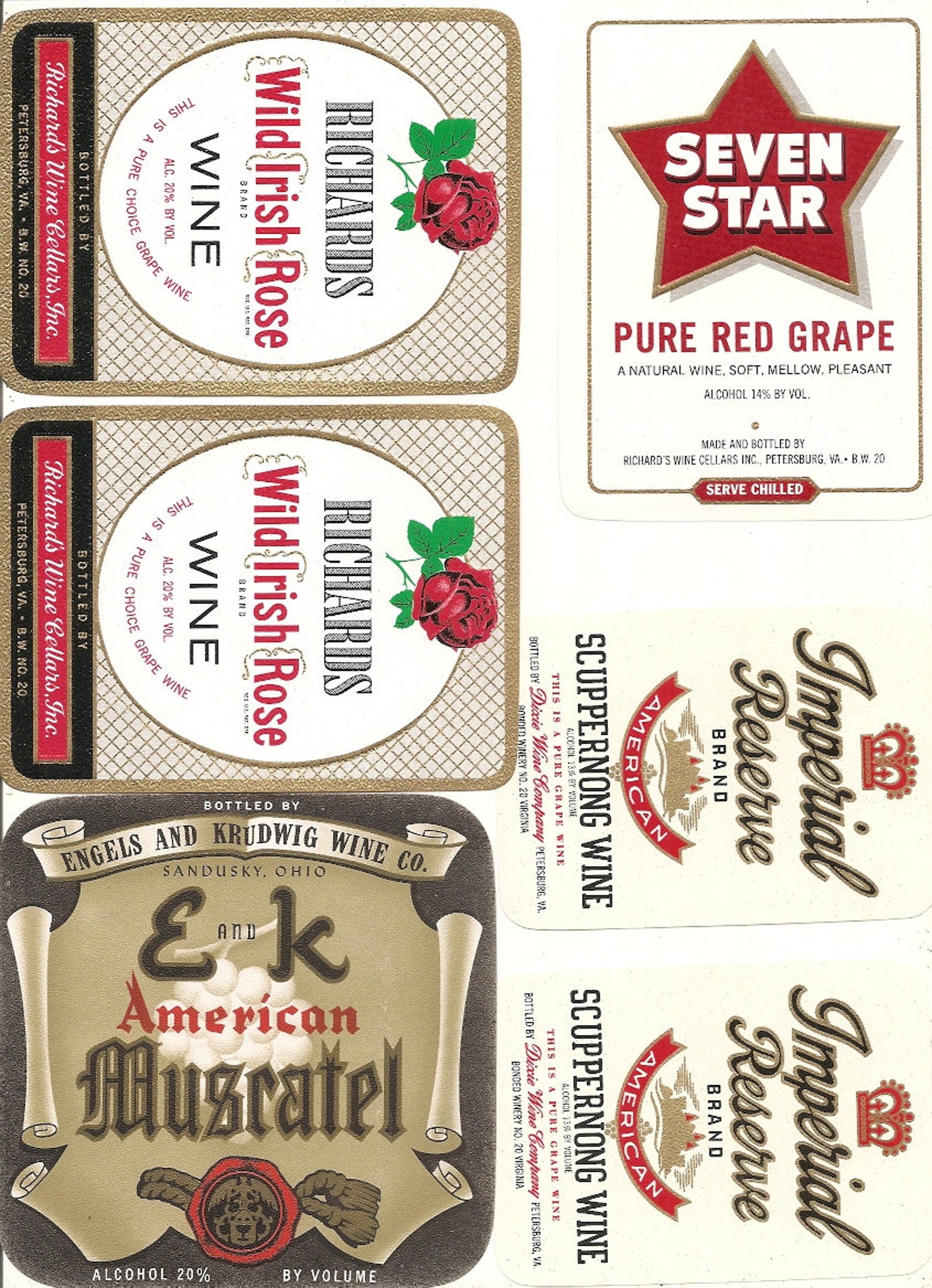 49 Old 1940's Plus WINE Labels.all U.s.virginiaohio - Etsy