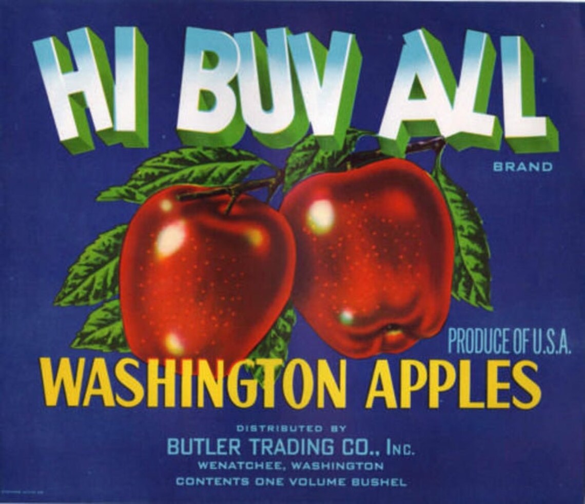 10 Old Vintage APPLE Crate Fruit LABELS Washington Etc..... | Etsy