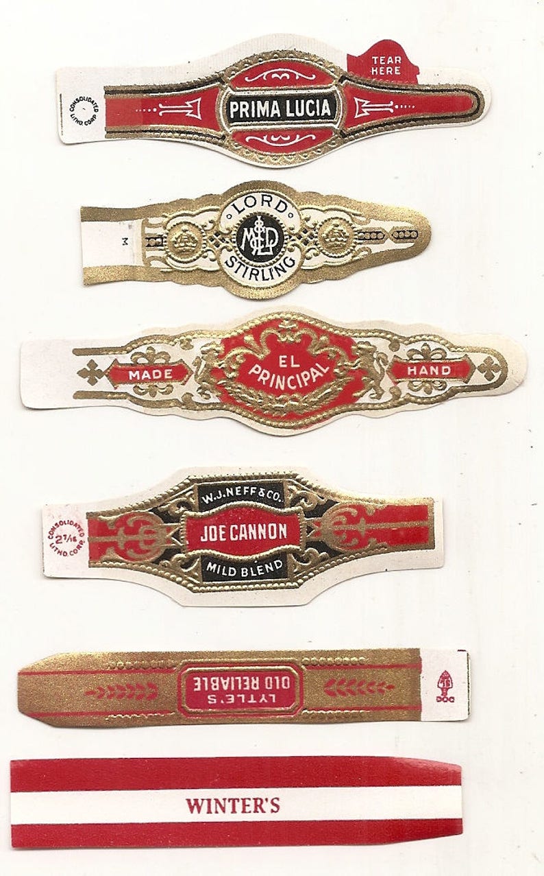 240 CIGAR BANDS Labels New Old Stock Cigar Bands Lithographed | Etsy
