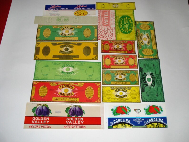 75 Old VINTAGE CAN LABELS All Different. - Etsy