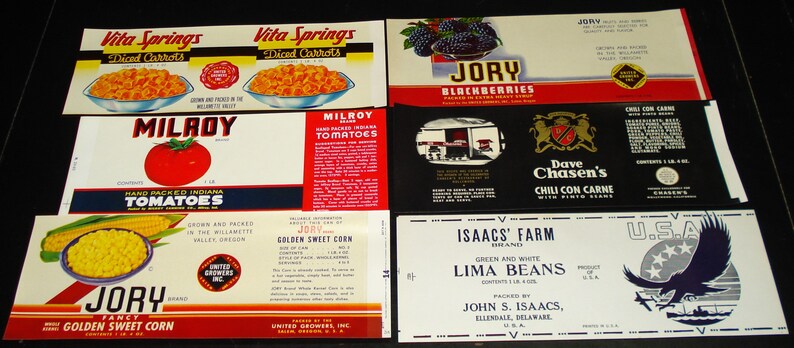 90 Old VINTAGE CAN LABELS All Different - Etsy