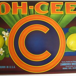 10 Old Vintage Lemons , Orange , CITRUS Fruit CRATE LABELS - Etsy