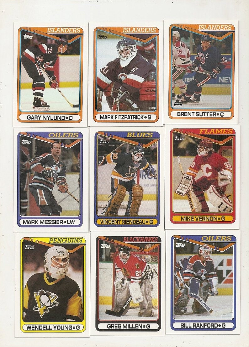 135 Old Vintage 1990 TOPPS Company Hockey Picture Cards - Etsy