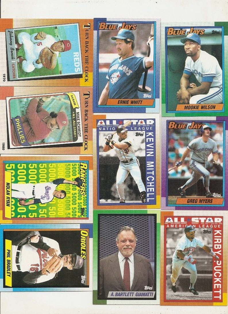 163 Old Vintage 1990 Topps Baseball Picture Cards - Etsy