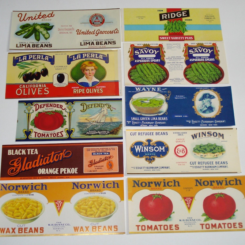 Vintage Can Labels - Etsy