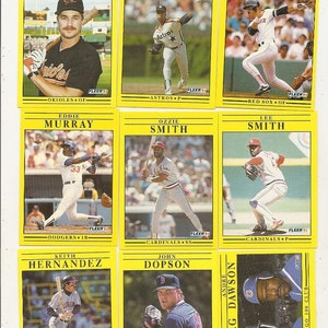 263 Old VINTAGE 1991 Fleer BASEBALL PICTURE Cards - Etsy