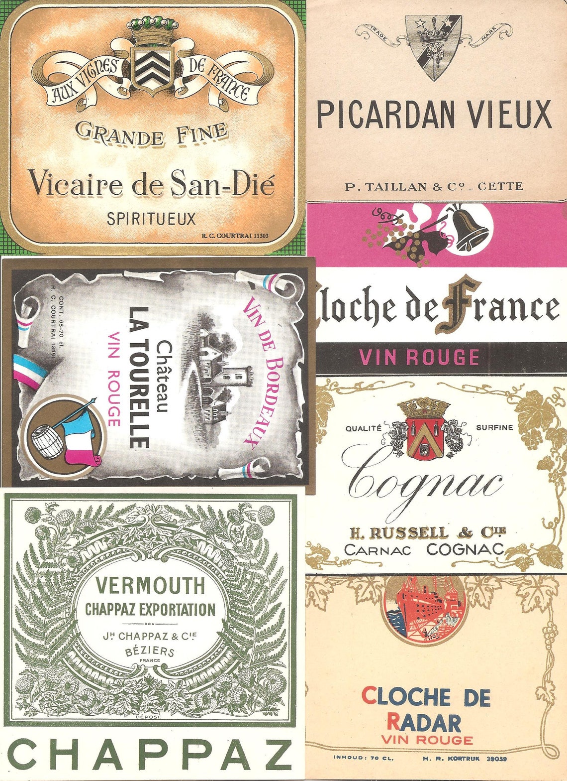 77 Old 1930's European WINE & LIQUOR LABELS. - Etsy
