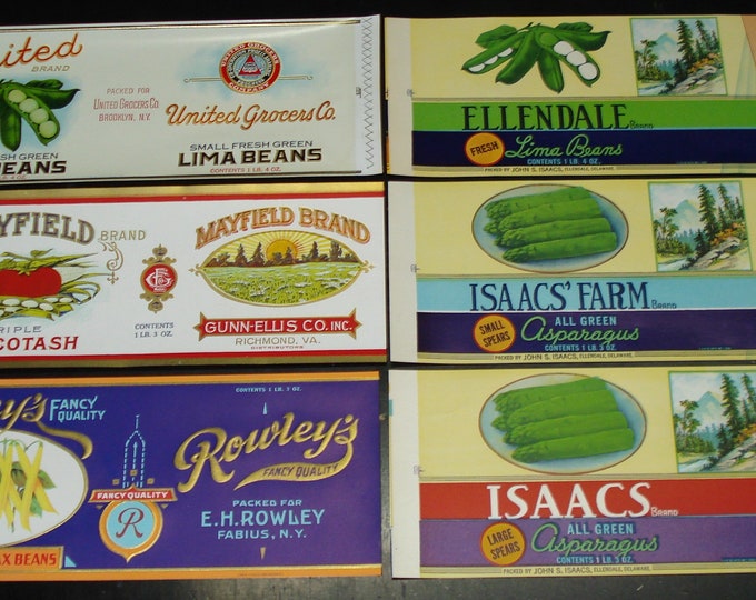 90 Old VINTAGE CAN LABELS All Different | Etsy