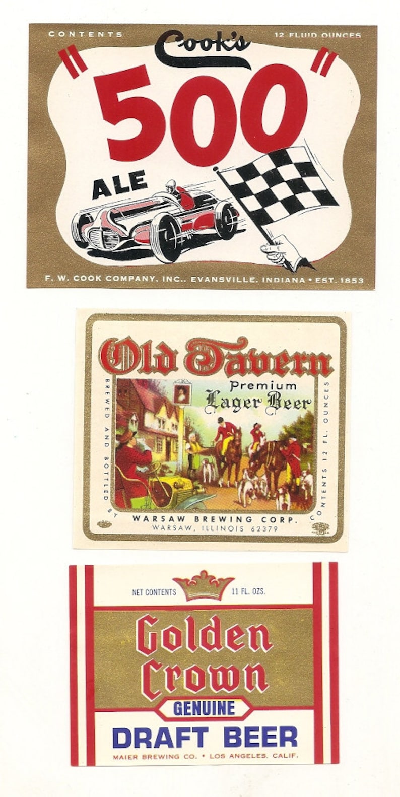23 VINTAGE Old BEER LABELS | Etsy