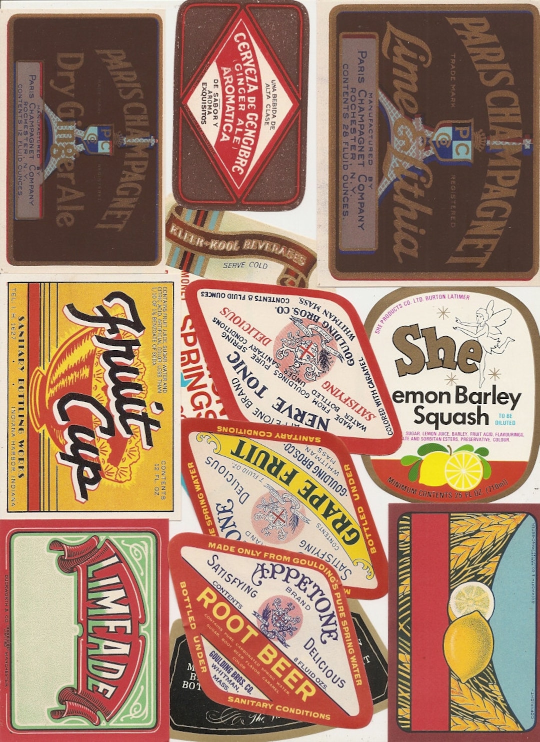 150 Old Vintage SODA, BEVERAGE LABELS Etc.. - Etsy