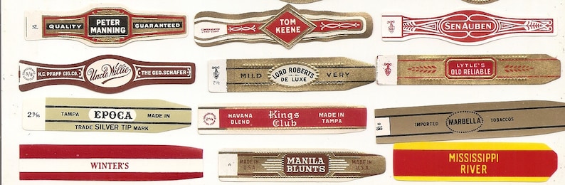 410 CIGAR BAND Labels new Old Stock Cigar Bands 1930s - Etsy