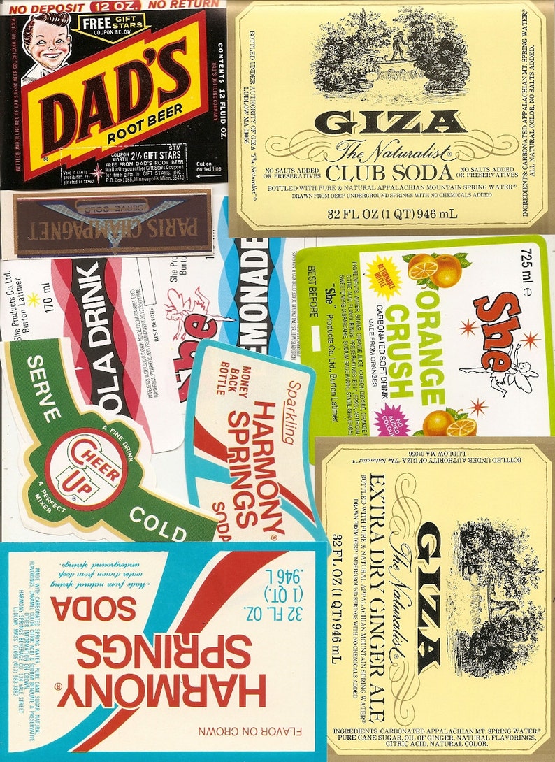 150 Old Vintage SODA, BEVERAGE LABELS Etc.. - Etsy