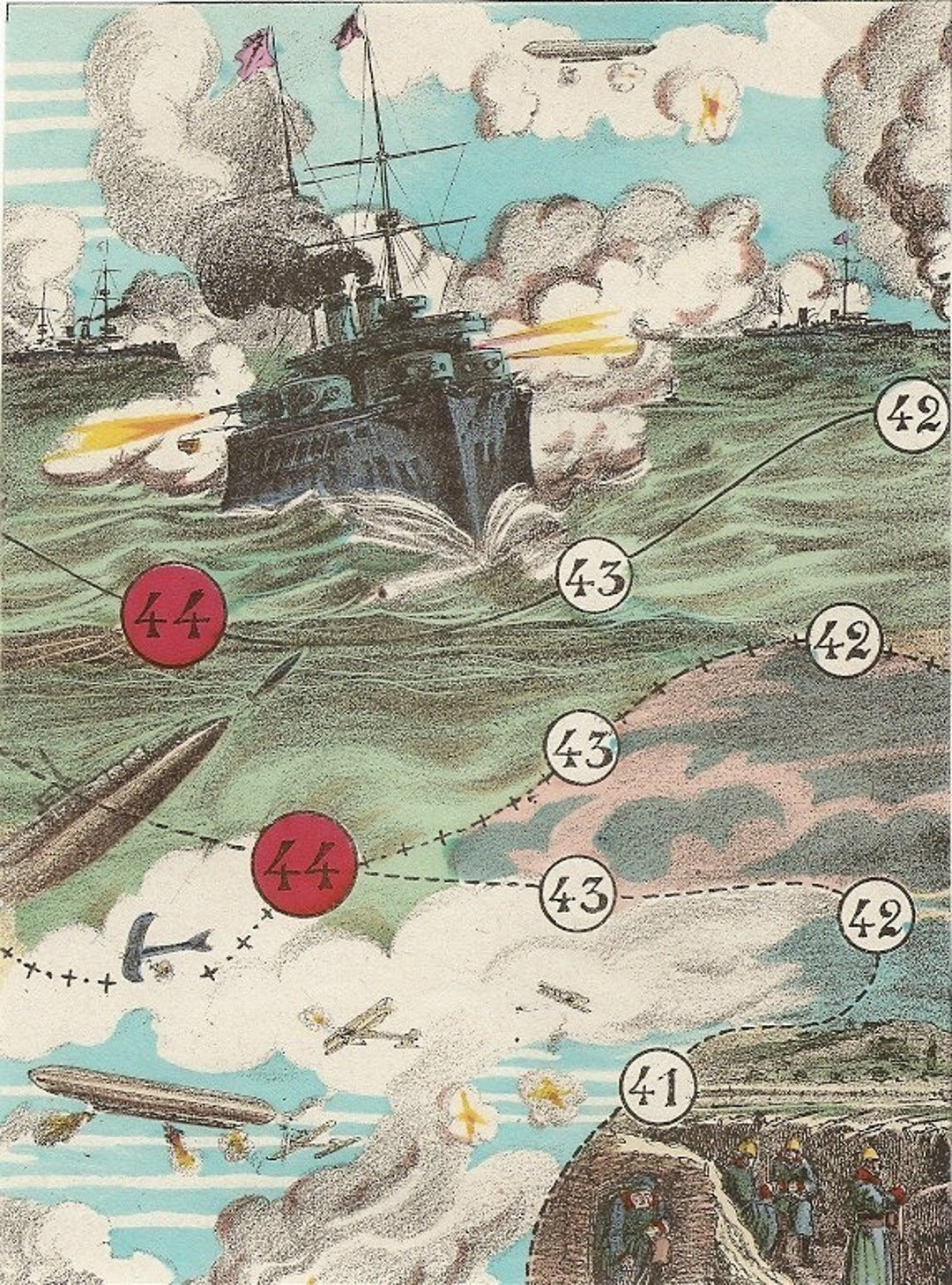 Old 1914 WWI French Game PRINT La Guerre Moderne . Awesome - Etsy