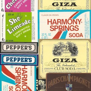 55 Old Vintage Soda Juice Etc..labels PEPPER UP , She, - Etsy