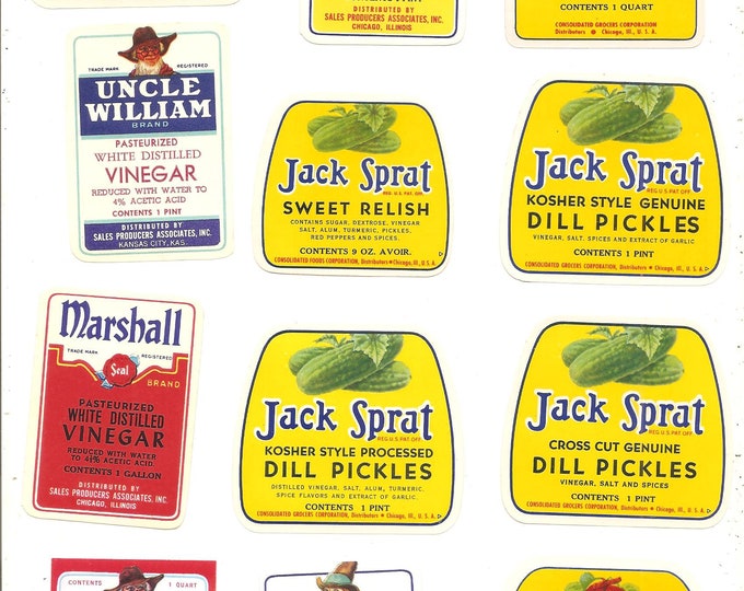 12 Different Old Vintage FOOD PRODUCT LABELS Jack Sprat Uncle - Etsy