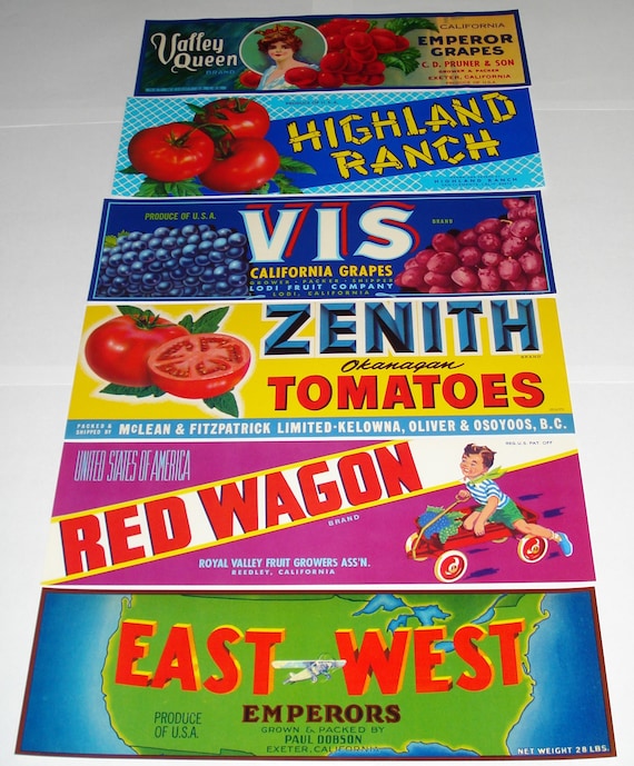 76 Old Vegetable / FRUIT Crate Labels - Etsy