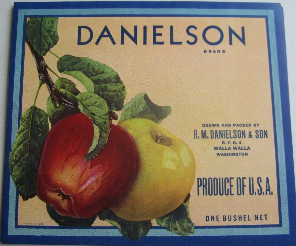 10 Old Vintage APPLES Fruit CRATE LABELS Washington Etc...... | Etsy