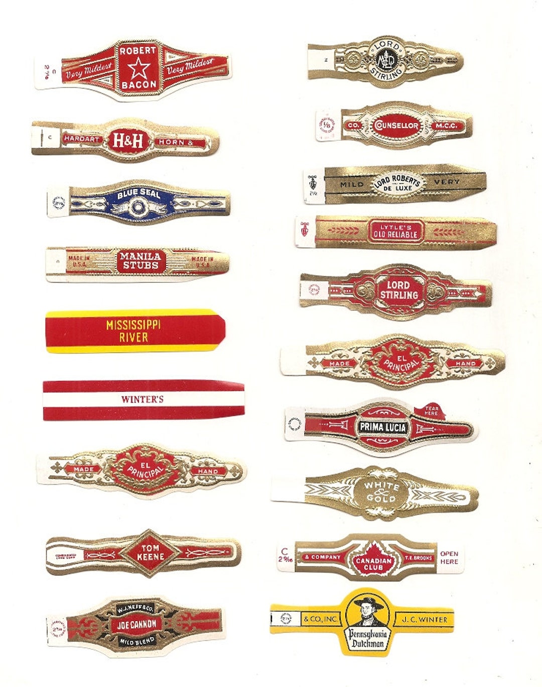 190 CIGAR BAND Labels -new Old Stock Cigar Bands - Etsy