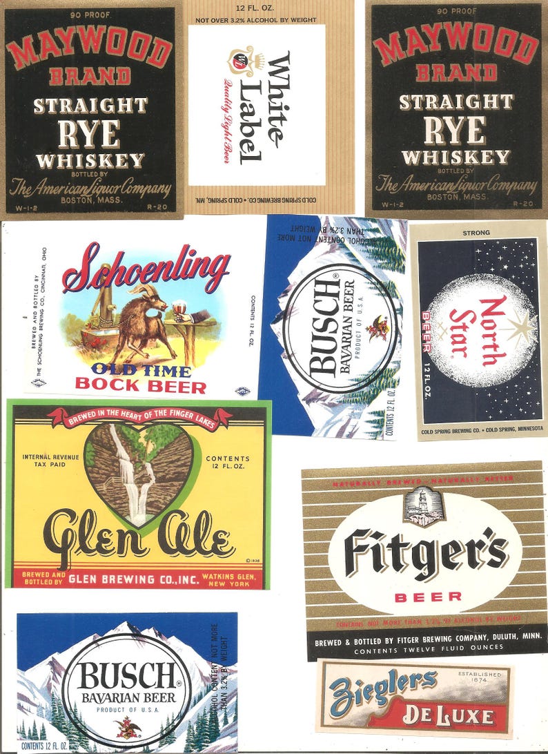 50 VINTAGE Old BEER ,whiskey LABELS Etc... - Etsy