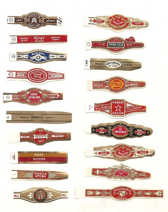 190 CIGAR BAND Labels new old stock cigar bands 1930 Due to | Etsy