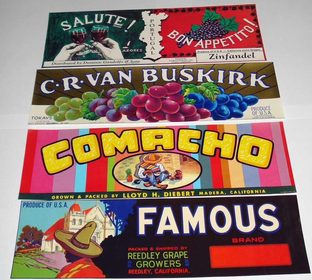 45 Old Vegetable / FRUIT Crate Labels Litchfield Park,quail Valley ...