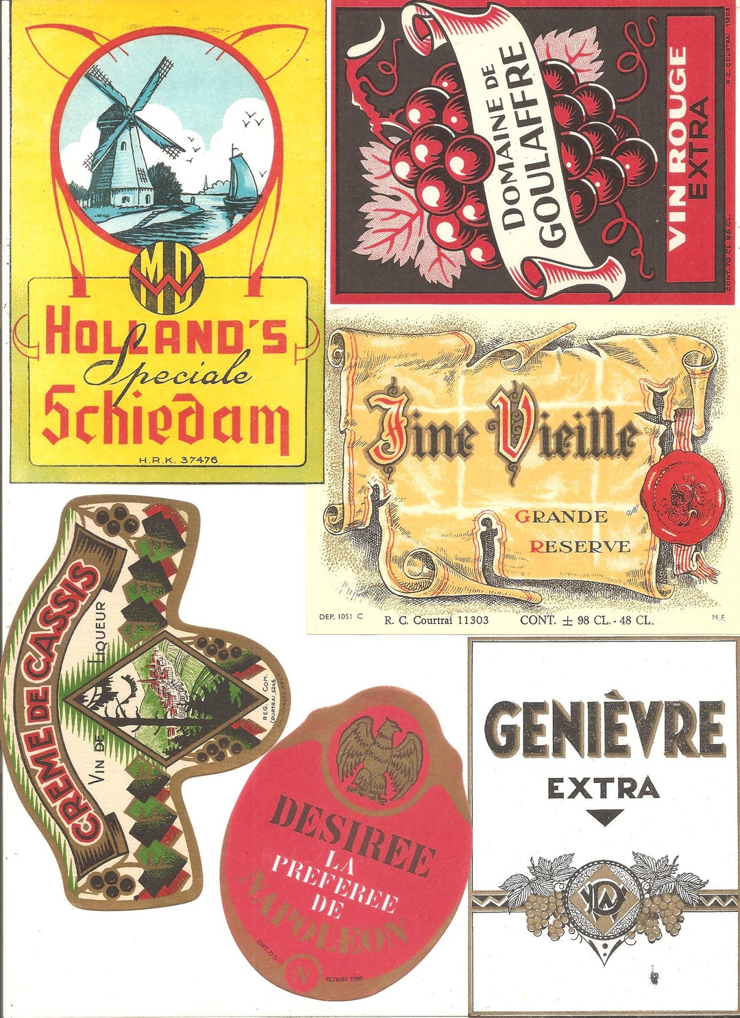 42 Old 1930's++++ European WINE & LIQUOR LABELS. - Etsy