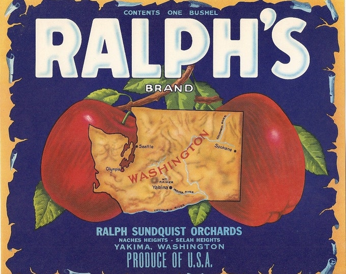 10 Old Vintage APPLES CRATE LABELS Washington Etc........... | Etsy
