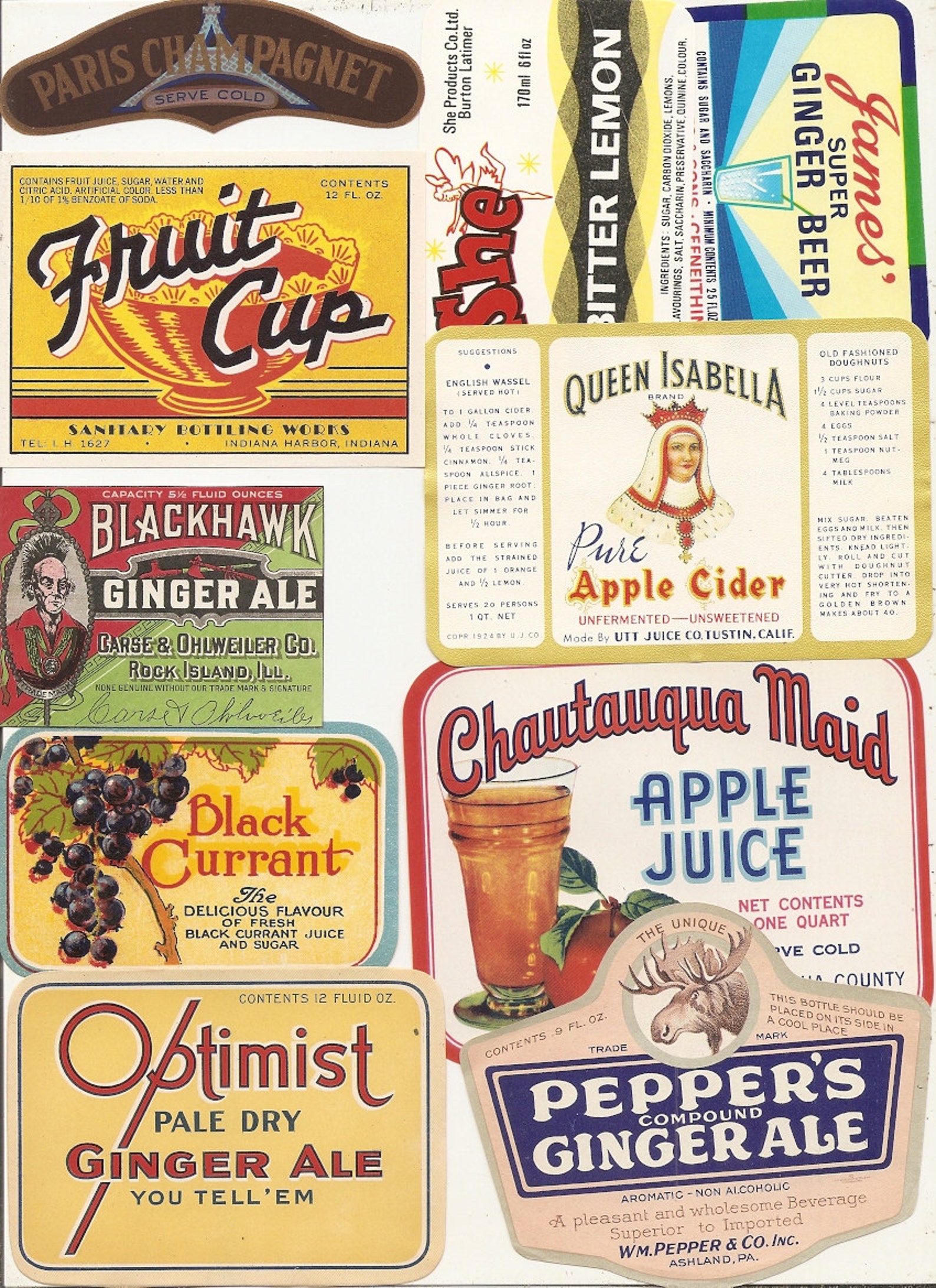 62 old vintage Soda juice etc..LABELS PEPPER UP Sheetc.... | Etsy