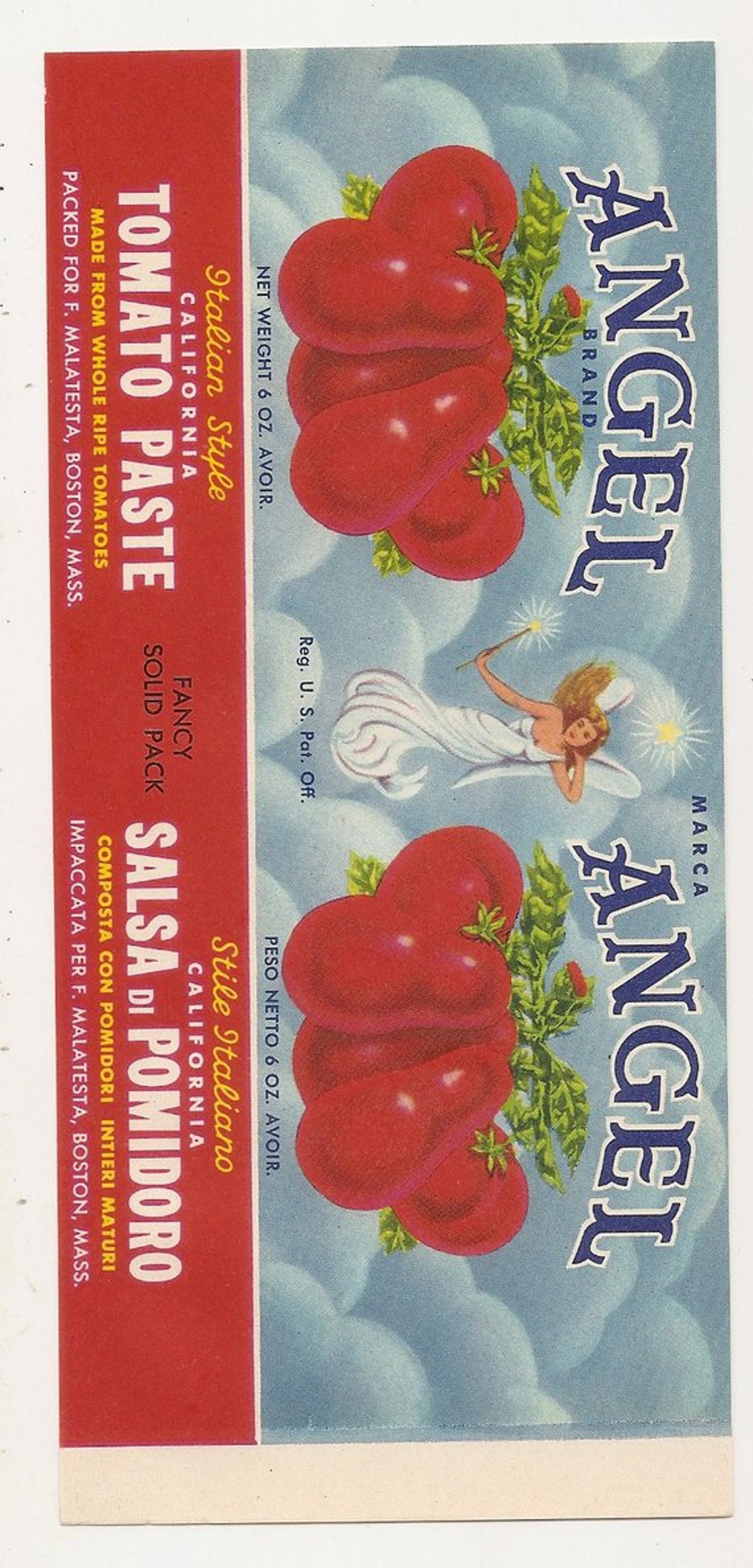 9 Different ANGEL Brand Labels BOSTON Everett Mass. Tomatoes | Etsy