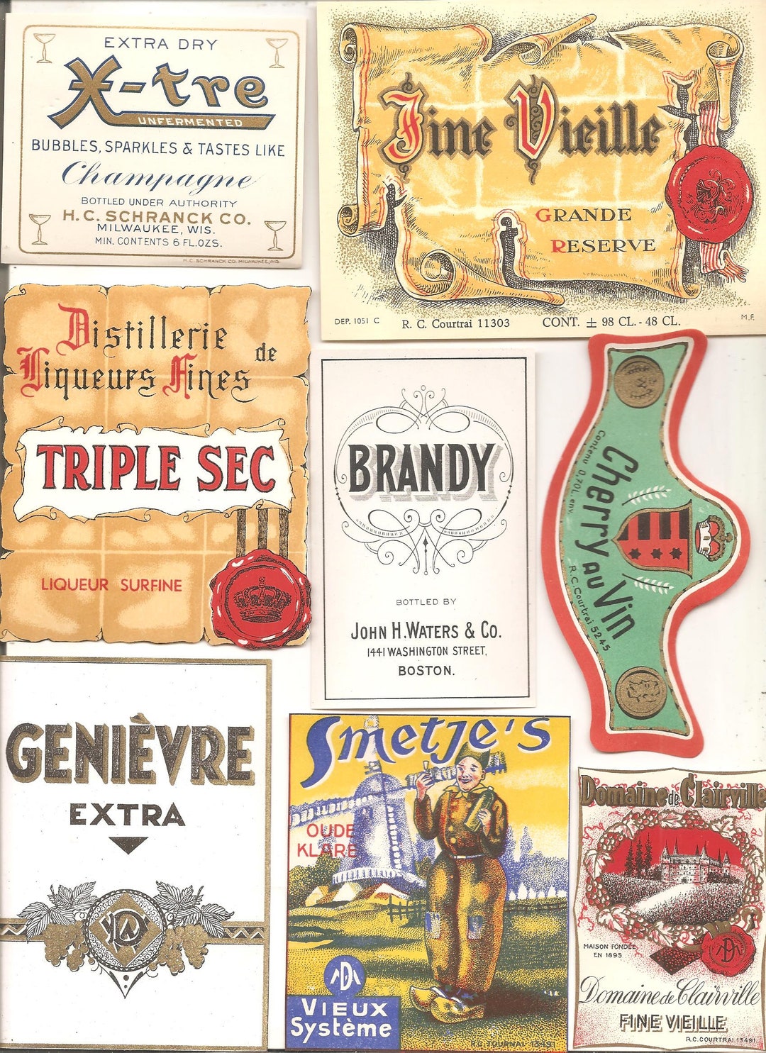 48 Old 1930's+ European WINE & LIQUOR LABELS - Etsy