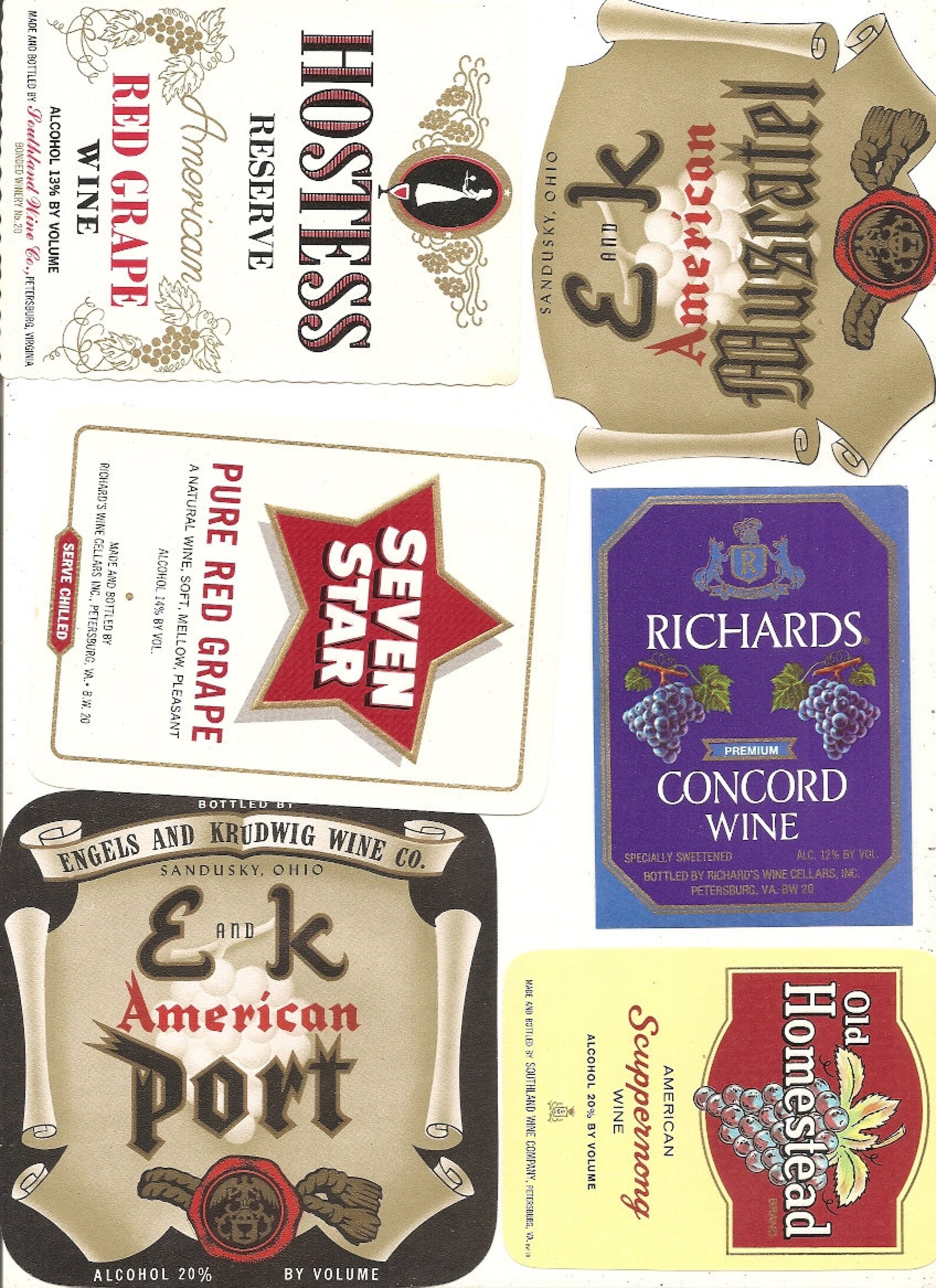 49 Old 1940's Plus WINE Labels.all U.s.virginiaohio - Etsy