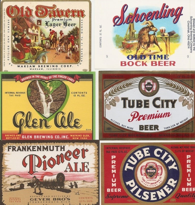 28 Old VINTAGE BEER Labels | Etsy