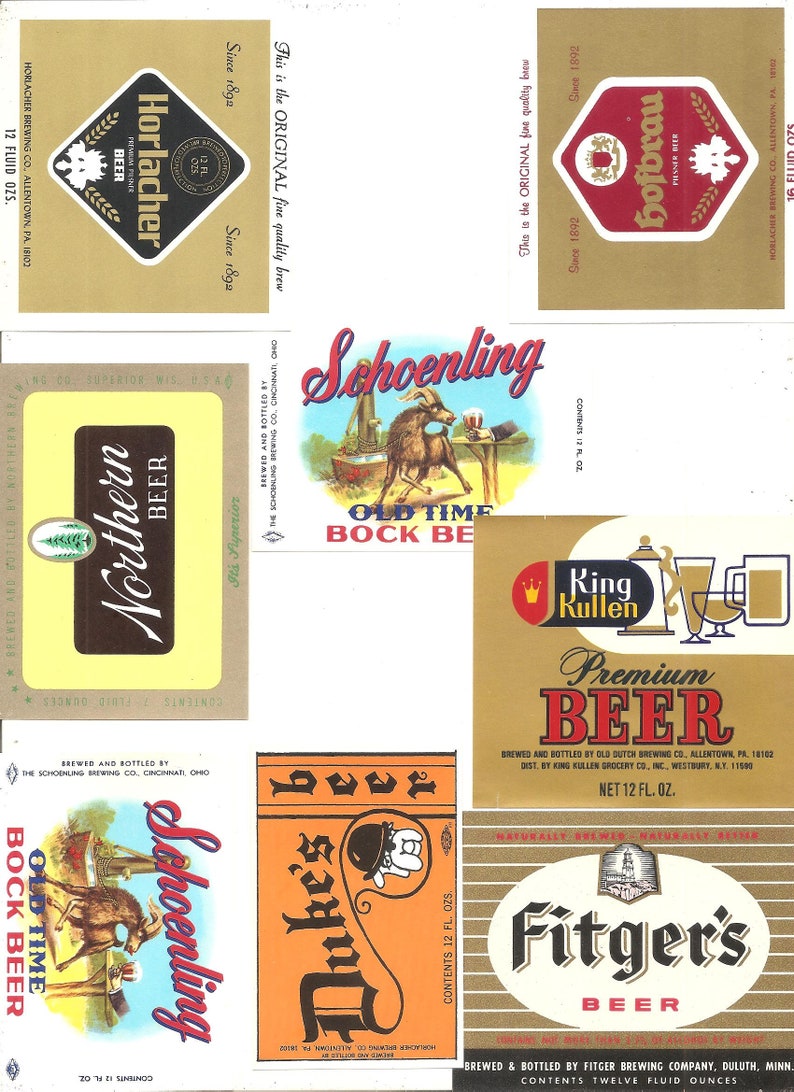 71 Vintage Old BEER LABELS Sebewaing Mi.SHAMOKIN | Etsy