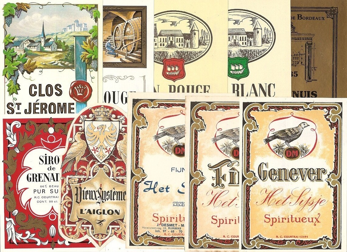 105 Vintage Old 1930's Plus EUROPEAN Wine Liqueur Labels - Etsy