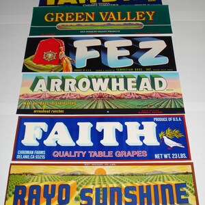 45 Old Vegetable / FRUIT Crate Labels Litchfield Park,quail Valley ...