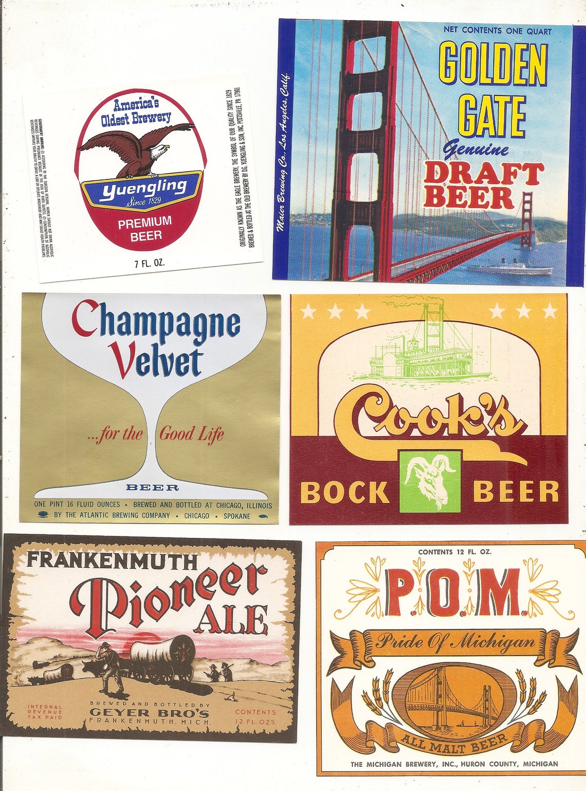 54 Vintage Old BEER LABELS Sebewaing Mi.shamokin | Etsy