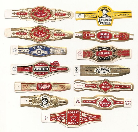 130 VINTAGE CIGAR BAND Labels new Old Stock Cigar Bands | Etsy
