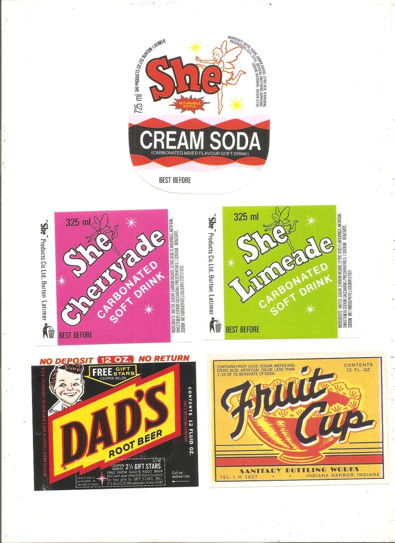 24 Old Vintage SODA / JUICE LABELS Etc.. - Etsy