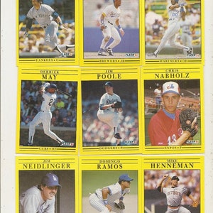 263 Old VINTAGE 1991 Fleer BASEBALL PICTURE Cards - Etsy